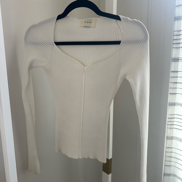 DISSH | Tops | Dissh Ivory Ribbed Knit Top | Poshmark